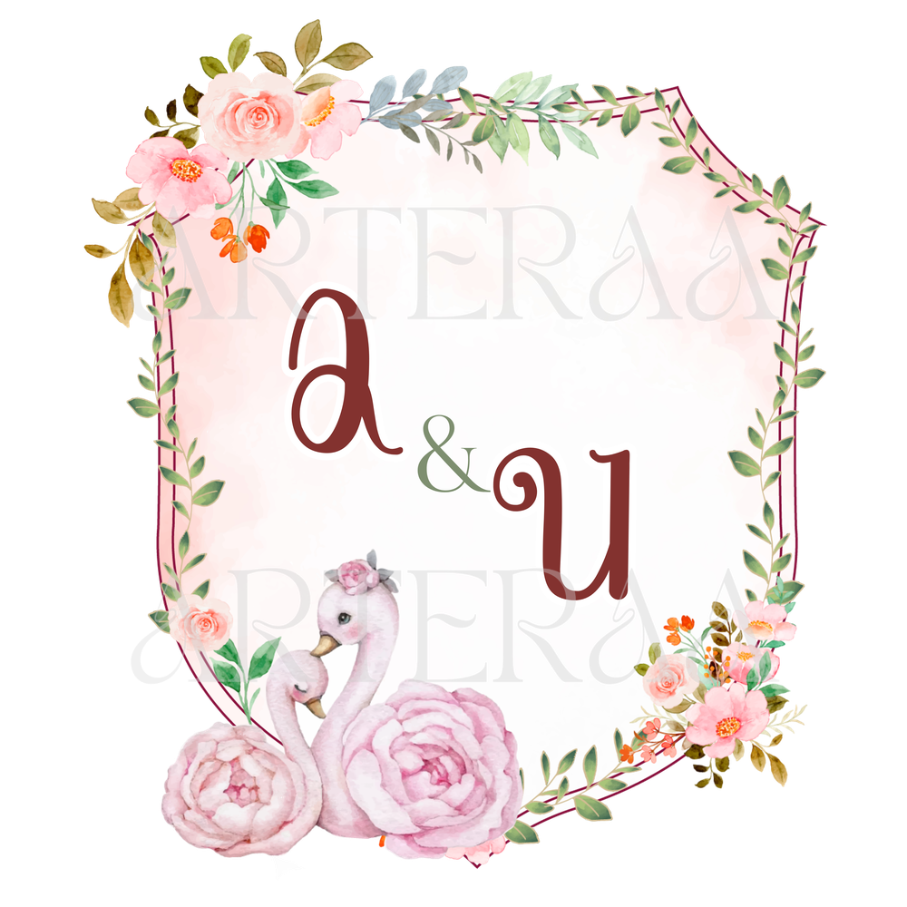 QU Wedding Logo PNG | Couple Initials Monogram | Q & U Wedding Emblem ...