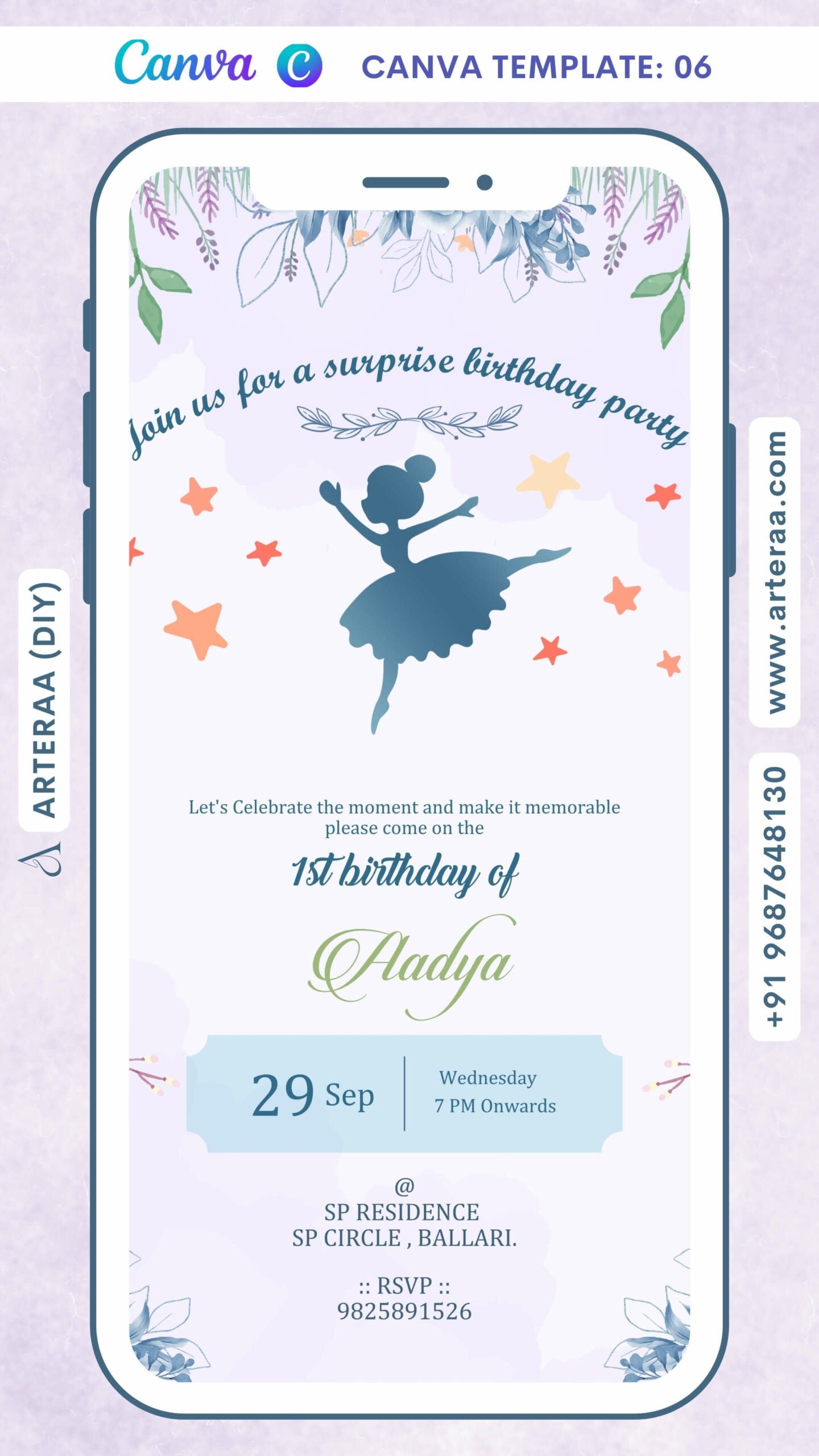 Digital Birthday Party Invitation of South Indian Family In English La ...