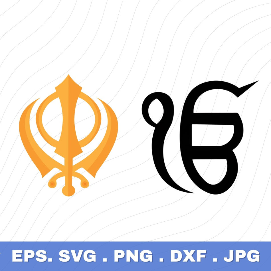 Khanda Sikh Symbol SVG Png DXF EPS | Ik Onkar Sikh Religious Design ...