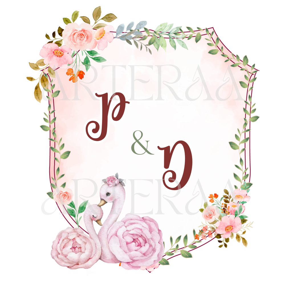 PD Wedding Logo PNG | Couple Initials Monogram | P & D Wedding Emblem ...