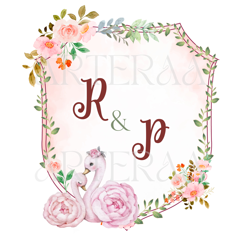 RP Wedding Logo PNG | Couple Initials Monogram | R & P Wedding Emblem ...
