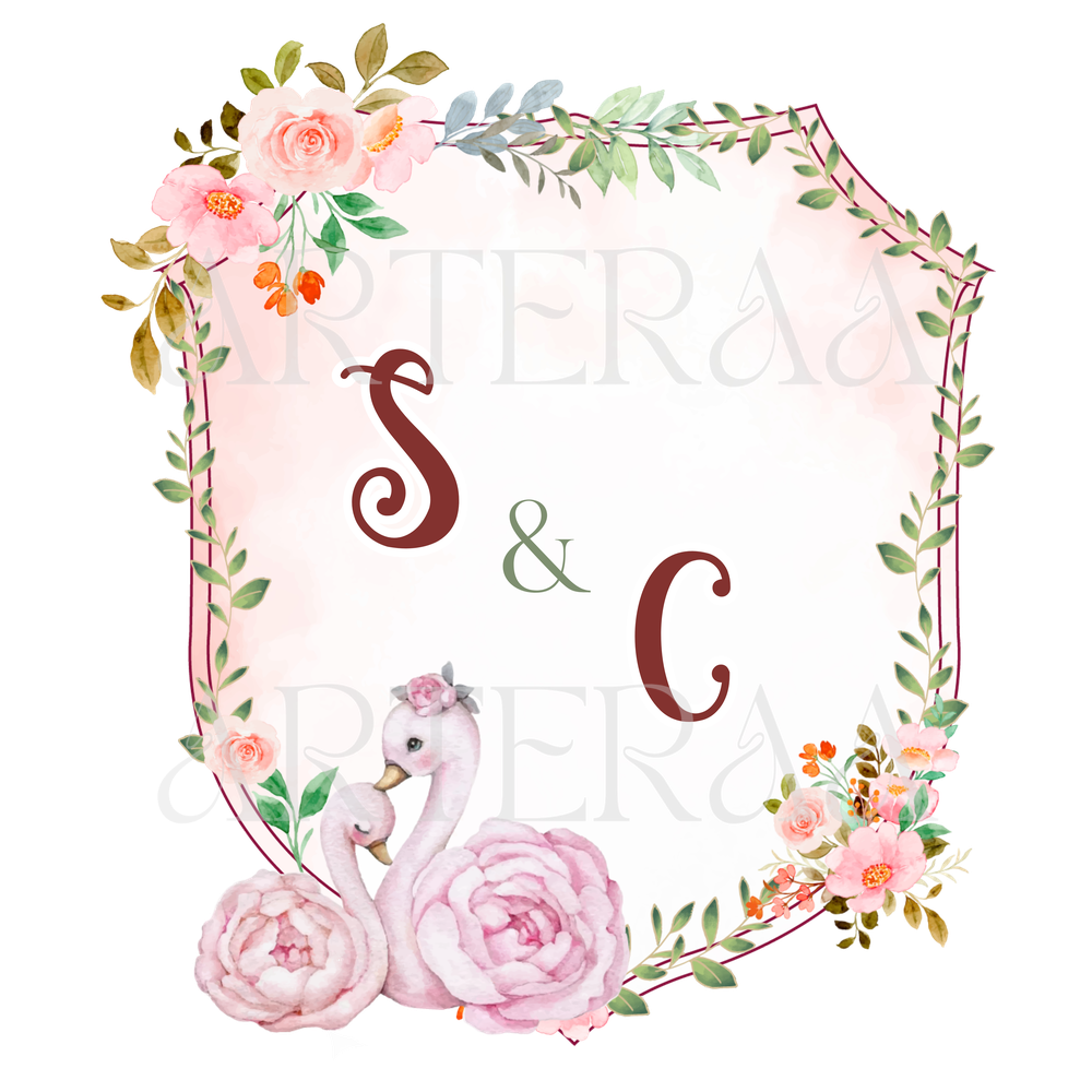 SC Wedding Logo PNG | Couple Initials Monogram | S & C Wedding Emblem ...