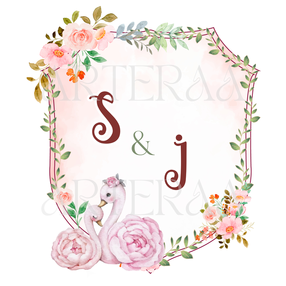 SJ Wedding Logo PNG | Couple Initials Monogram | S & J Wedding Emblem ...