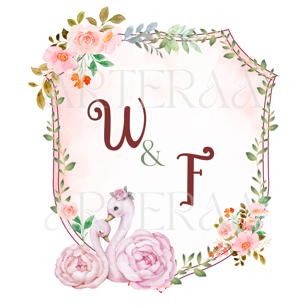 WF Wedding Logo PNG | Couple Initials Monogram | W & F Wedding Emblem ...
