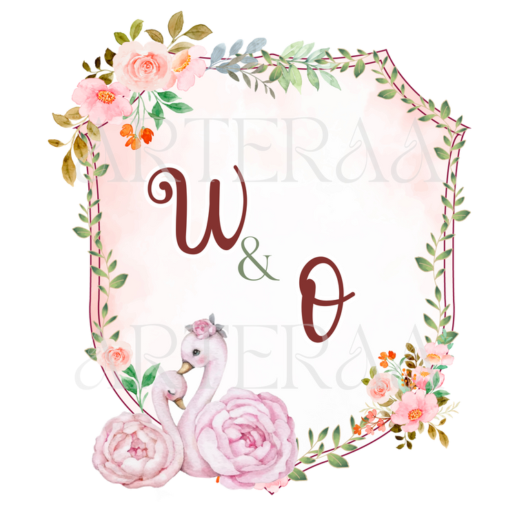 WO Wedding Logo PNG | Couple Initials Monogram | W & O Wedding Emblem ...